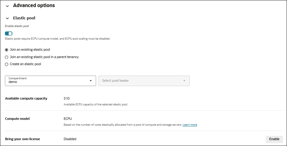 Create, Join or Manage an Elastic Pool